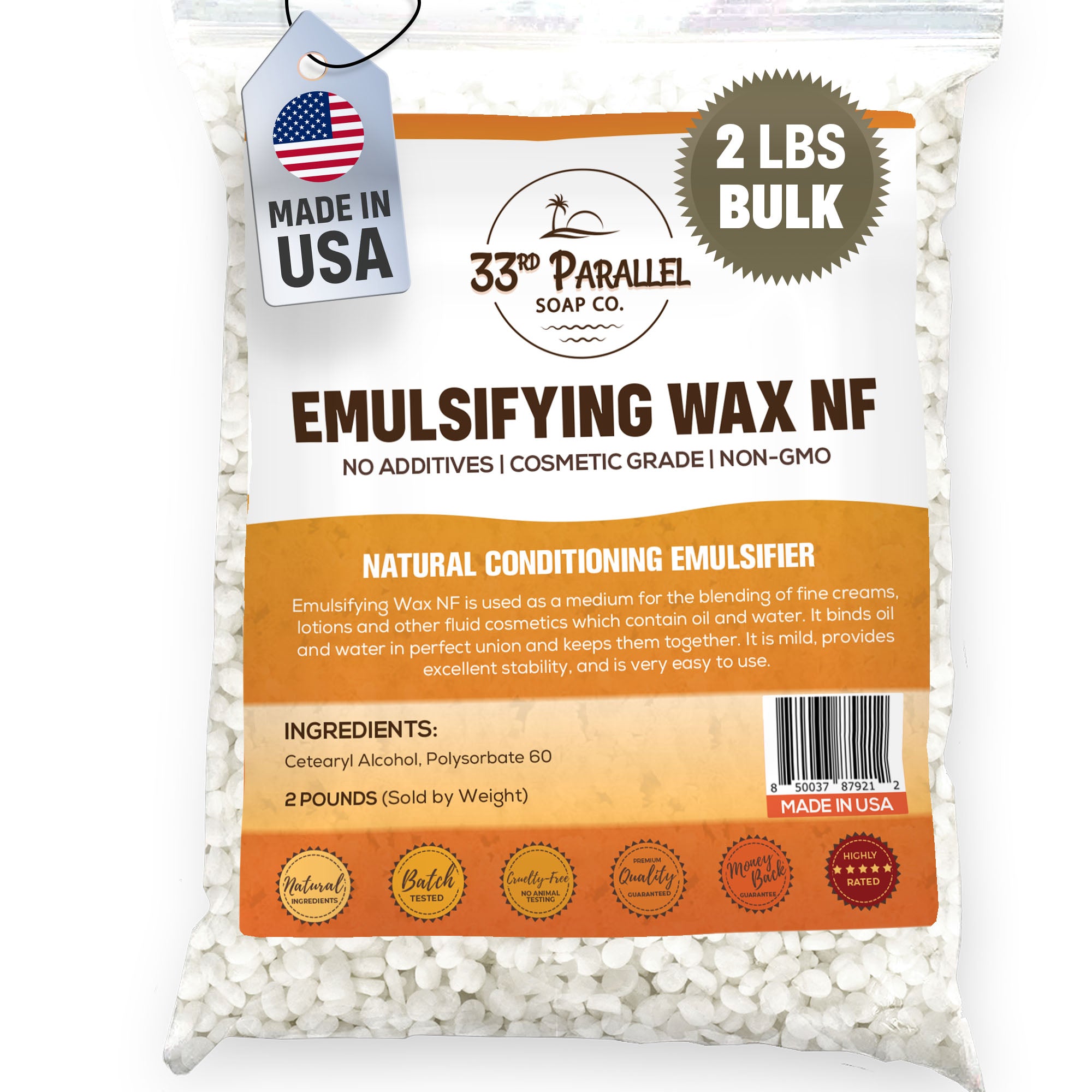 Emulsifying Wax NF for Cosmetic Formulations | 33rd Parallel Soap ...