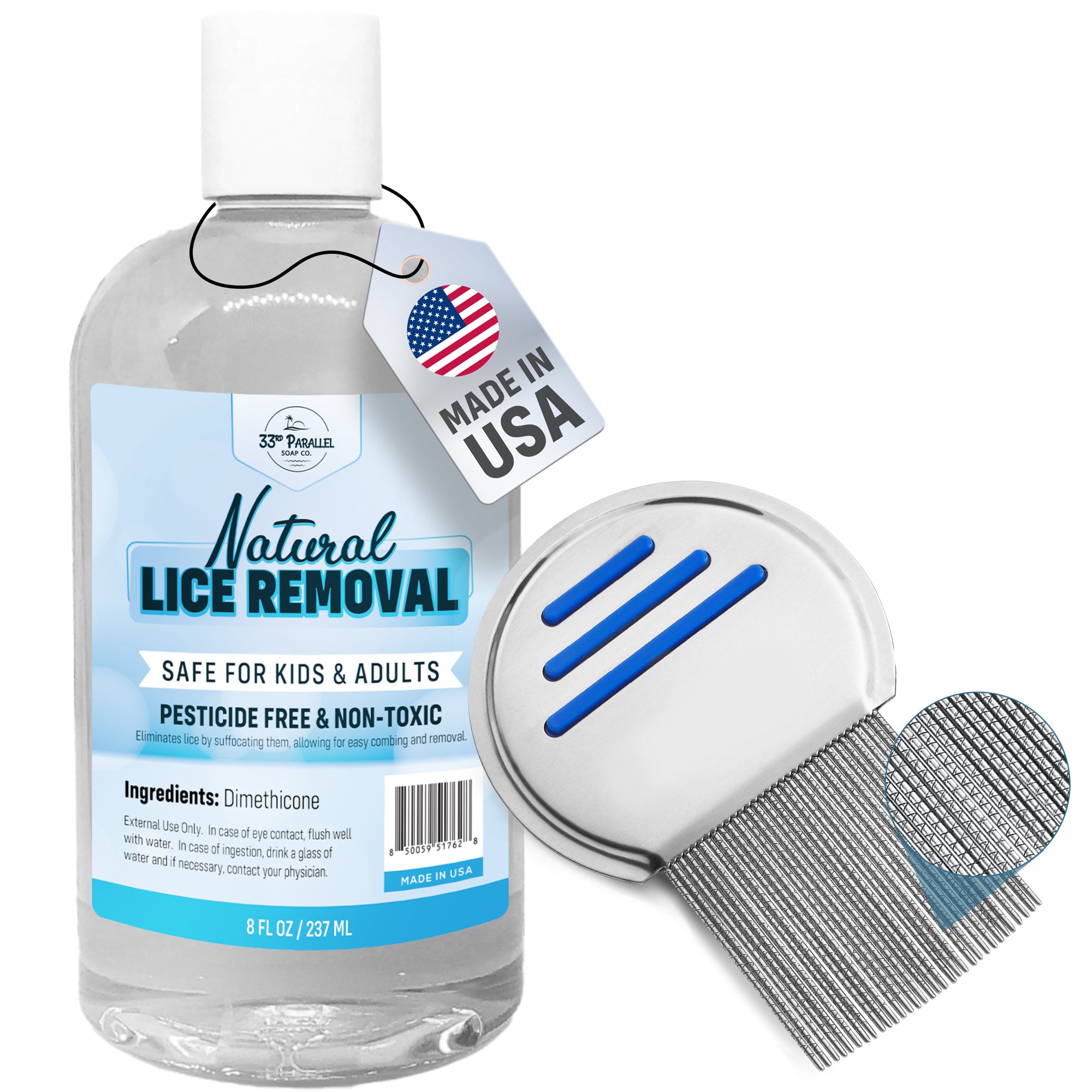 Natural Dimethicone Lice Removal Kit for Kids & Adults | 33rd Parallel ...